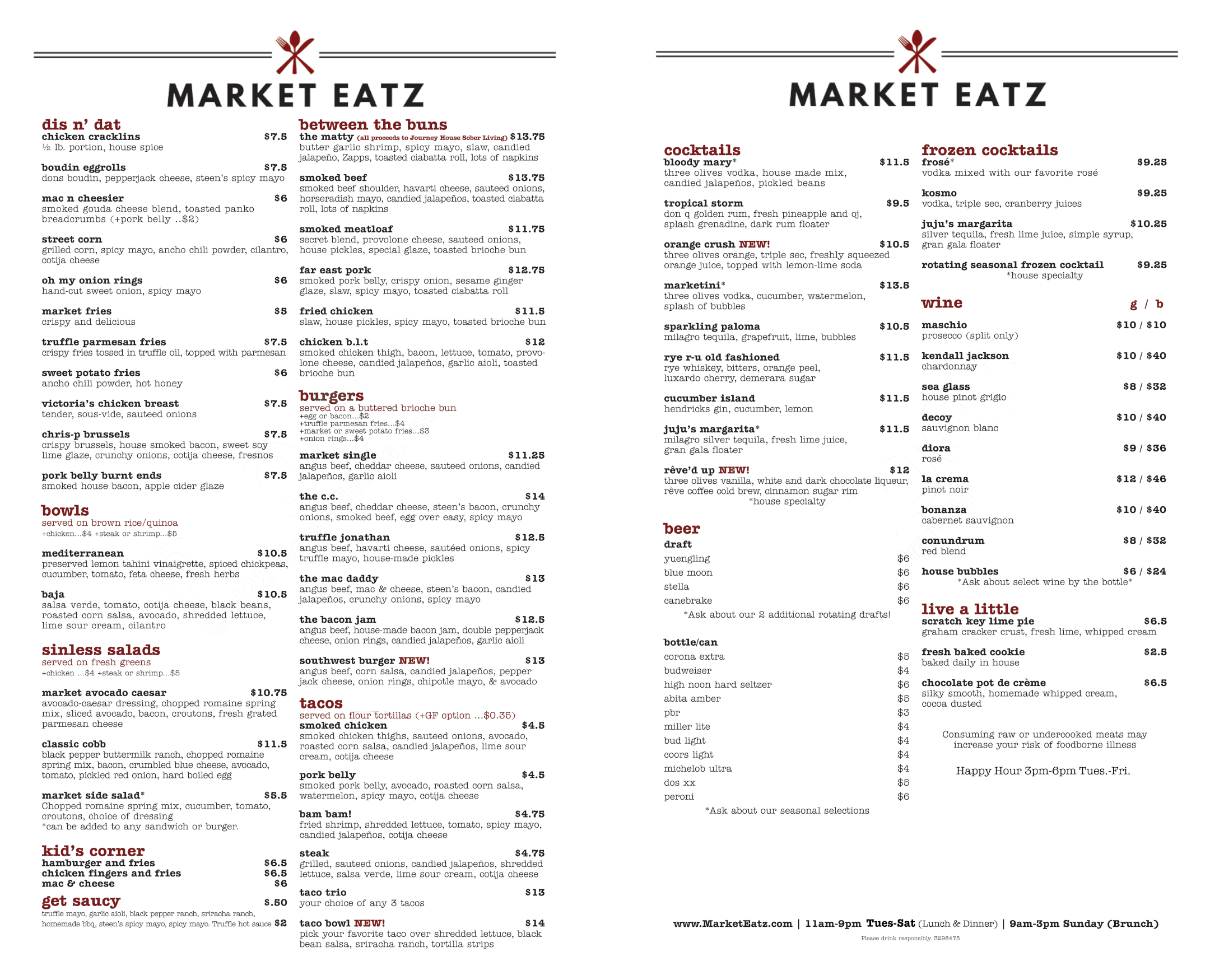 Menu of Market Eatz in Broussard, LA 70518